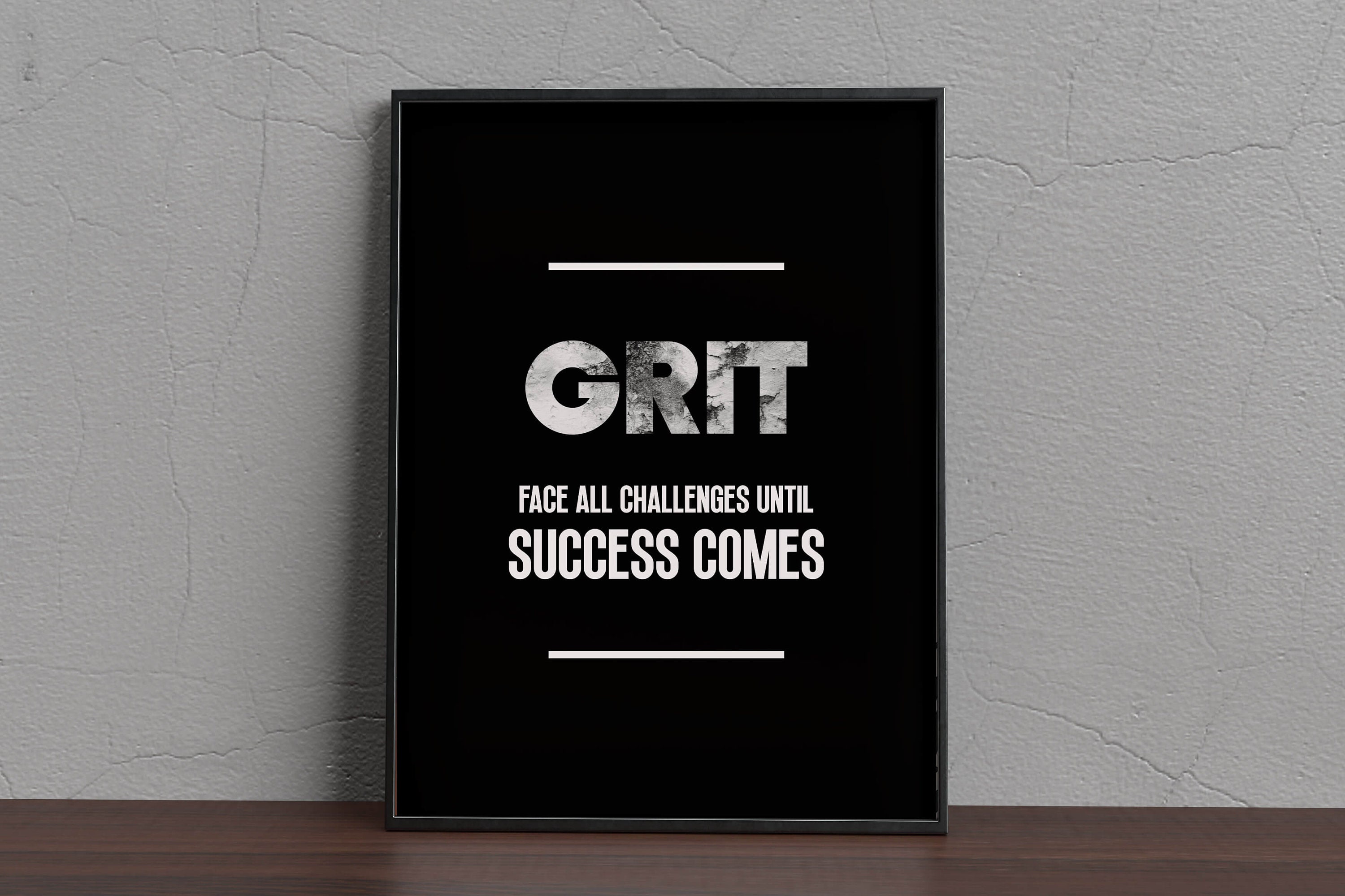 Hustle Focus Grit Set Motivational Poster Inspirational - Etsy