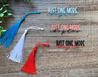 Acrylic Bookmark / Black Bookmark / Just One More Chapter / Book ...