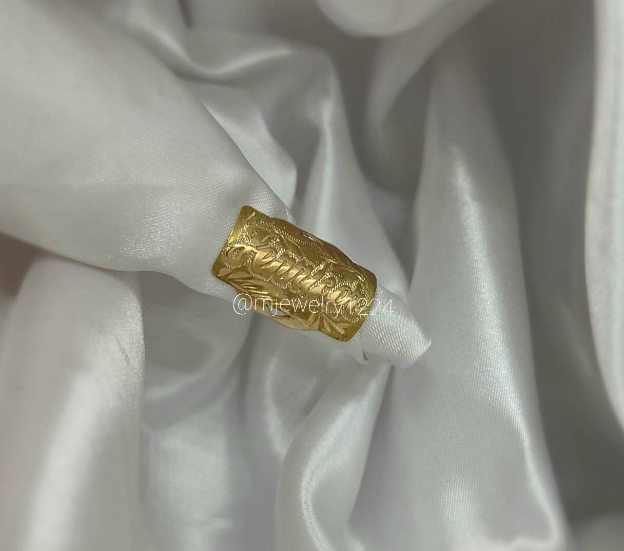 10k Name Plate Ring - Etsy