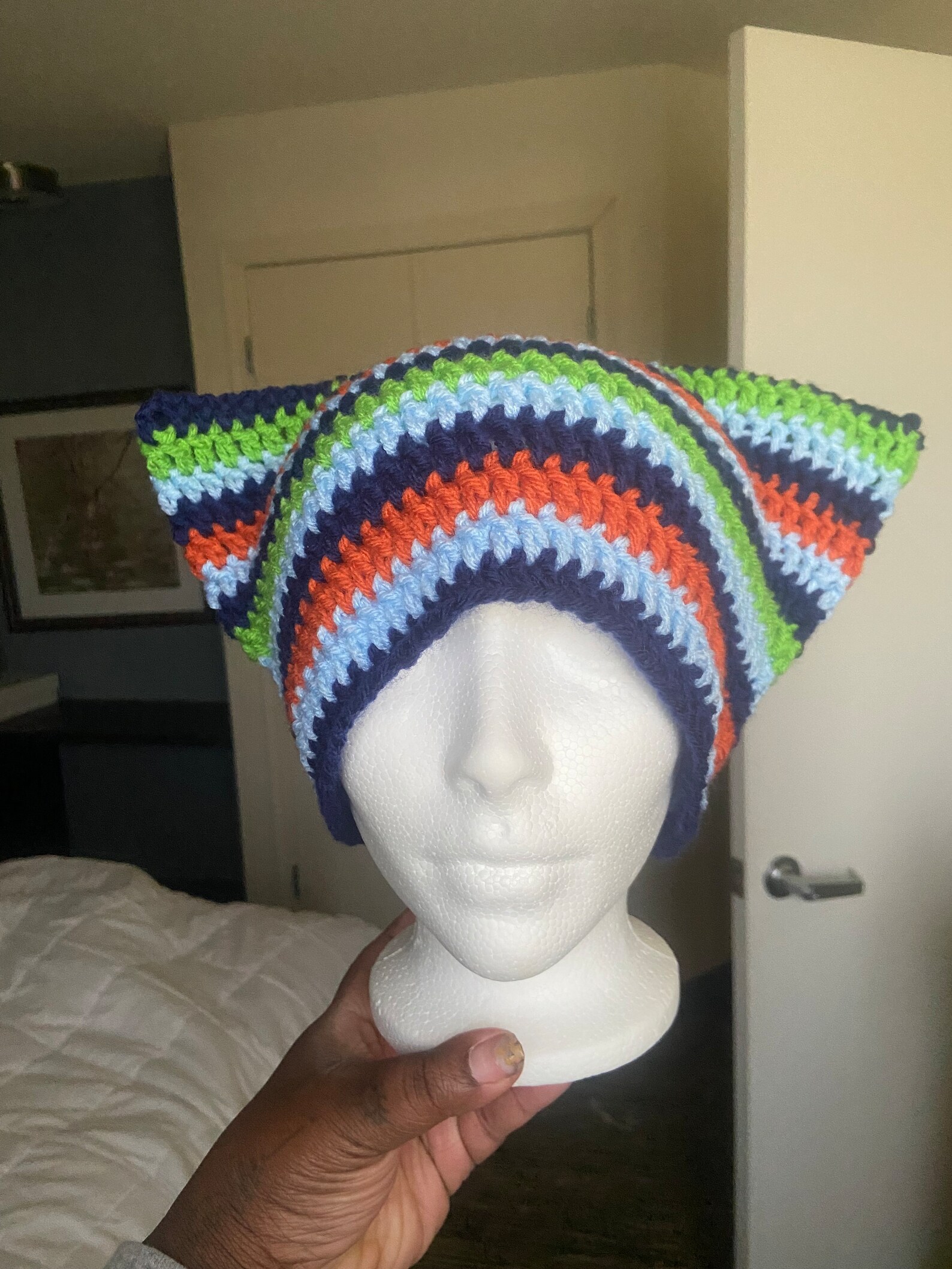 Kitty Cat Hat Pattern | Crochet Pattern Cat Ear Beanie PDF Pattern - Etsy
