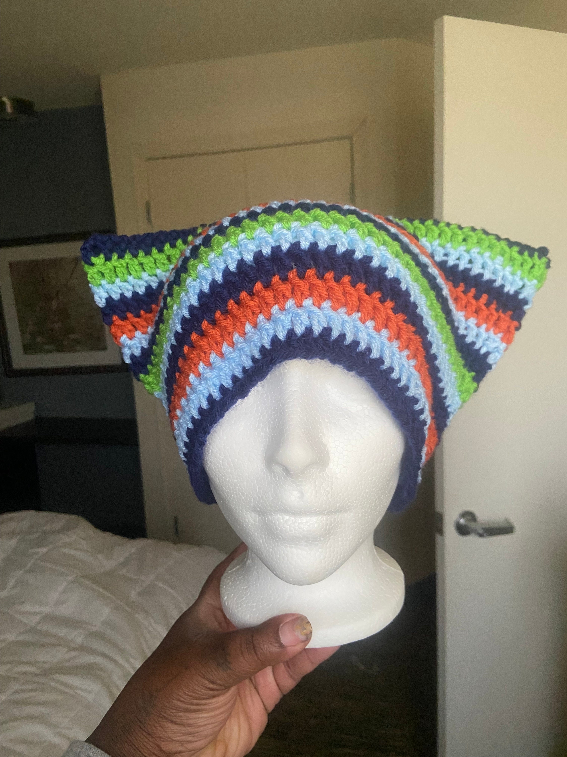 Kitty Cat Hat Pattern | Crochet Pattern Cat Ear Beanie PDF Pattern - Etsy