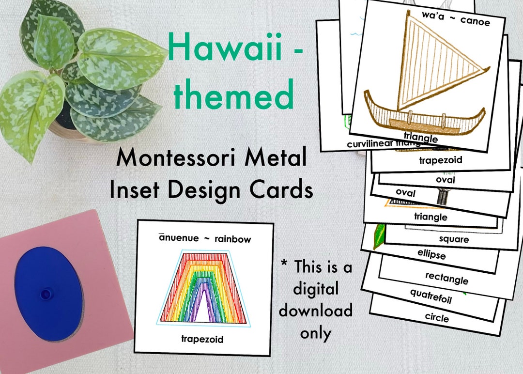 Montessori Metal Insets Hawaii Themed Design Cards - Etsy