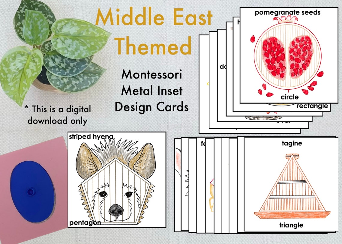 Montessori Metal Inset Design Cards - Middle East Themed - Continent ...