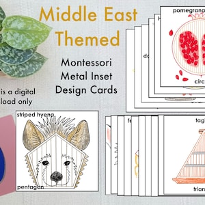 Montessori Metal Inset Design Cards - Middle East Themed - Continent ...