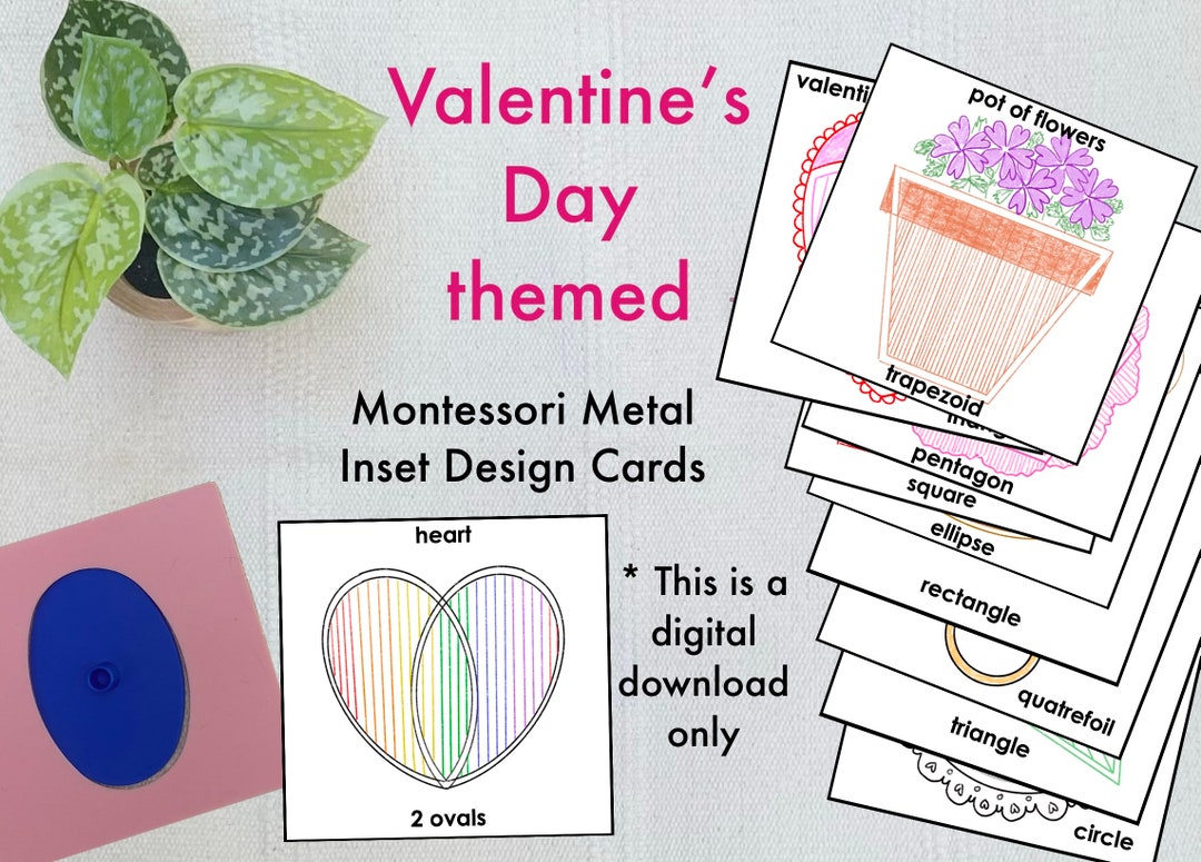 Montessori Metal Inset Design Cards - Valentine's Day - Etsy