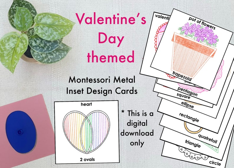 Montessori Metal Inset Design Cards - Valentine's Day - Etsy