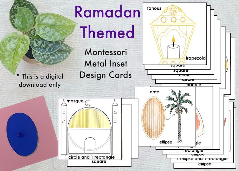 Montessori Metal Inset Designs - Ramadan Themed - Etsy