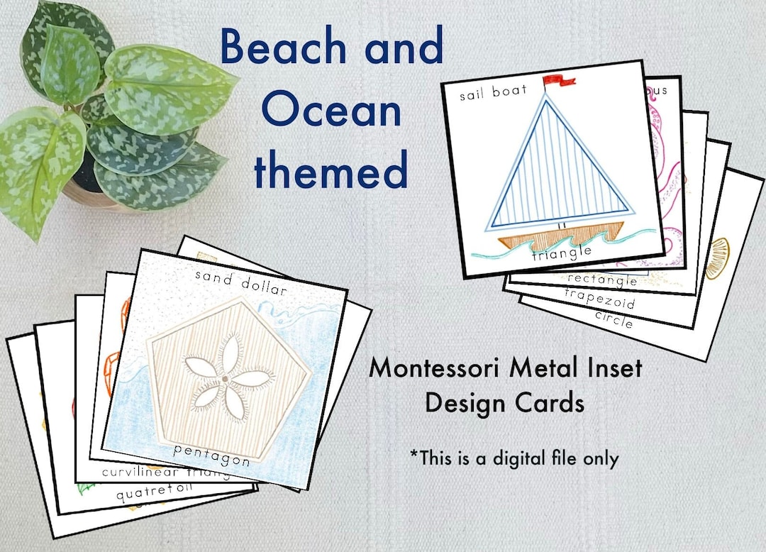Montessori Metal Inset Designs - Beach and Ocean Themed - Etsy