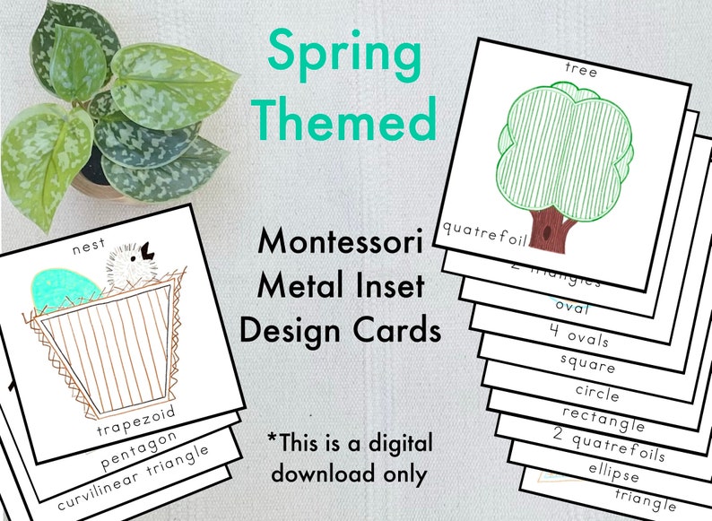 Montessori Metal Inset Design Cards- Spring Themed - Etsy