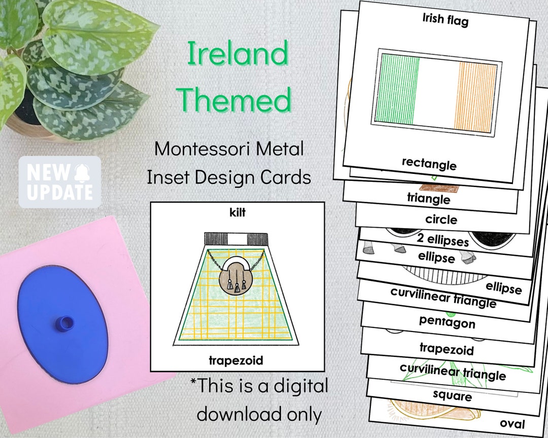 Ireland Themed Montessori Metal Inset Design Cards - Etsy
