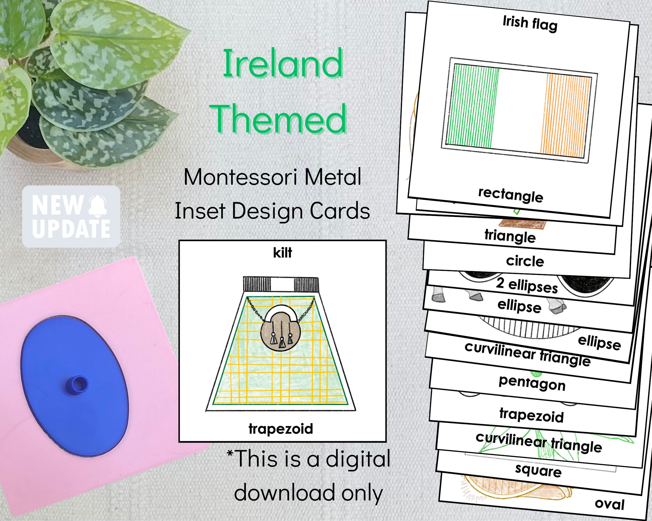 Ireland Themed Montessori Metal Inset Design Cards - Etsy