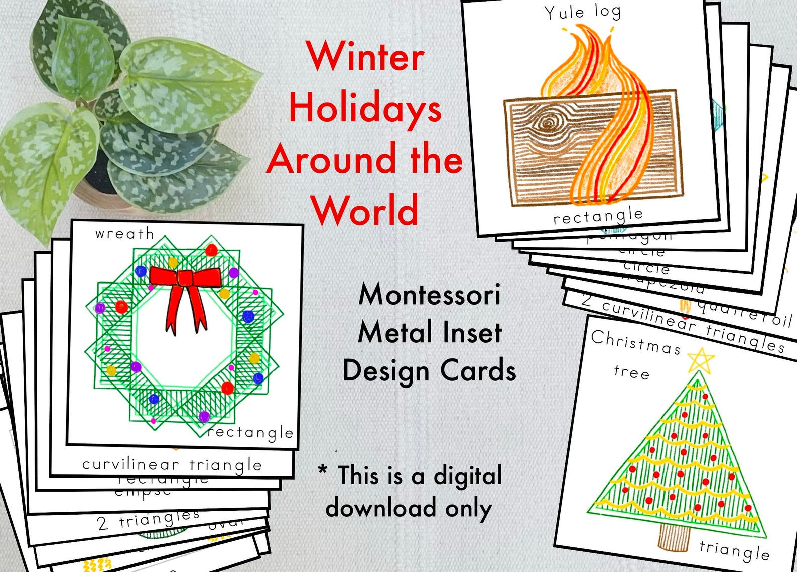 Montessori Metal Inset Design Cards - Winter Holidays Around the World ...