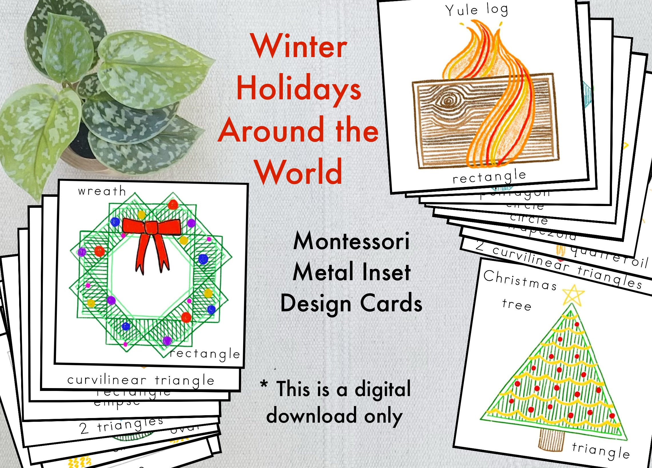 Montessori Metal Inset Design Cards - Winter Holidays Around the World ...