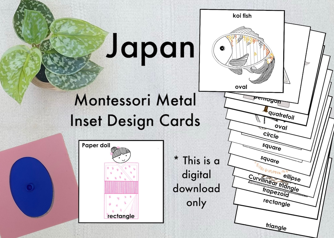 Montessori Metal Inset Design Cards- Japan - Etsy