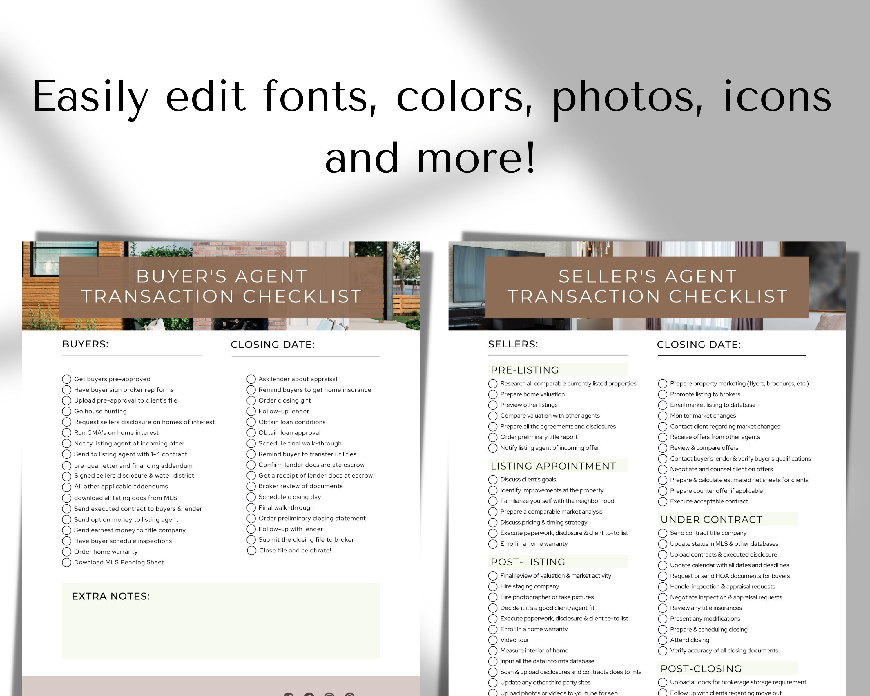 Realtor Checklist Seller Checklist Buyer Checklist Realtor Marketing ...