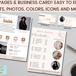 MEDIA KIT and Business Card Template | Influencer| Brand Ambassador ...