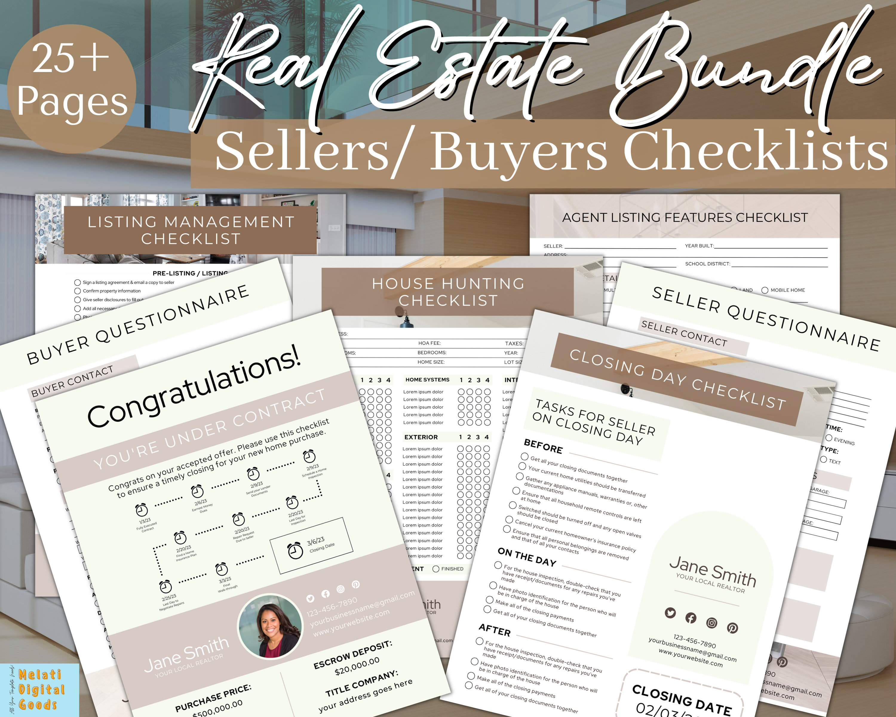 Realtor Checklist Seller Checklist Buyer Checklist Realtor Marketing ...