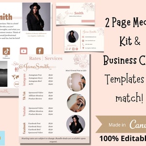 MEDIA KIT and Business Card Template | Influencer| Brand Ambassador ...