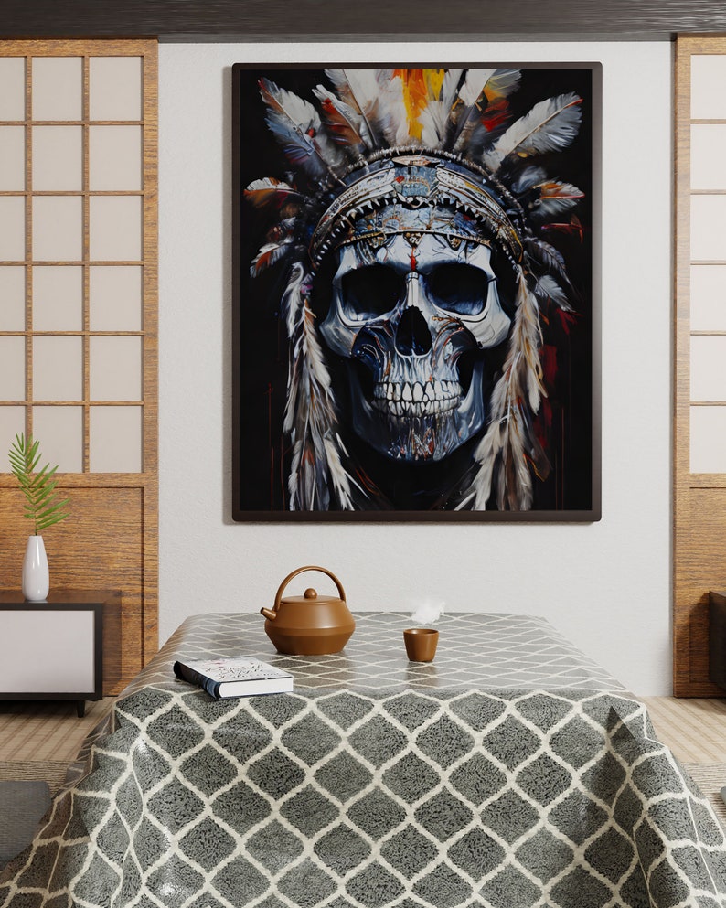 Native Skull | Shaman Skull | Digital File | Instant Download | Wall ...