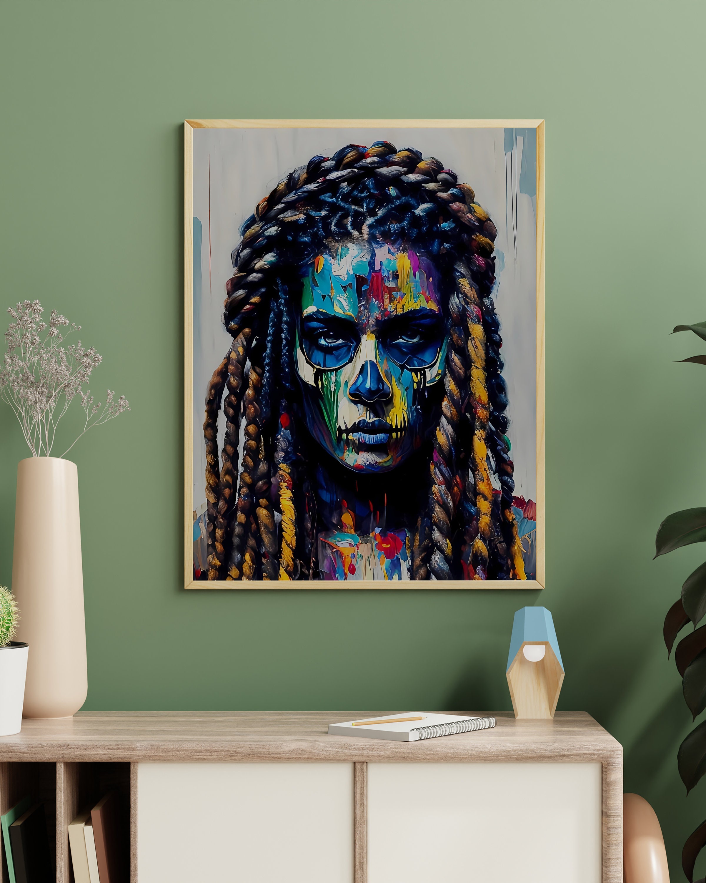 Rastafarian Skull Face Woman | Raggae | Digital Art | Instant Download ...