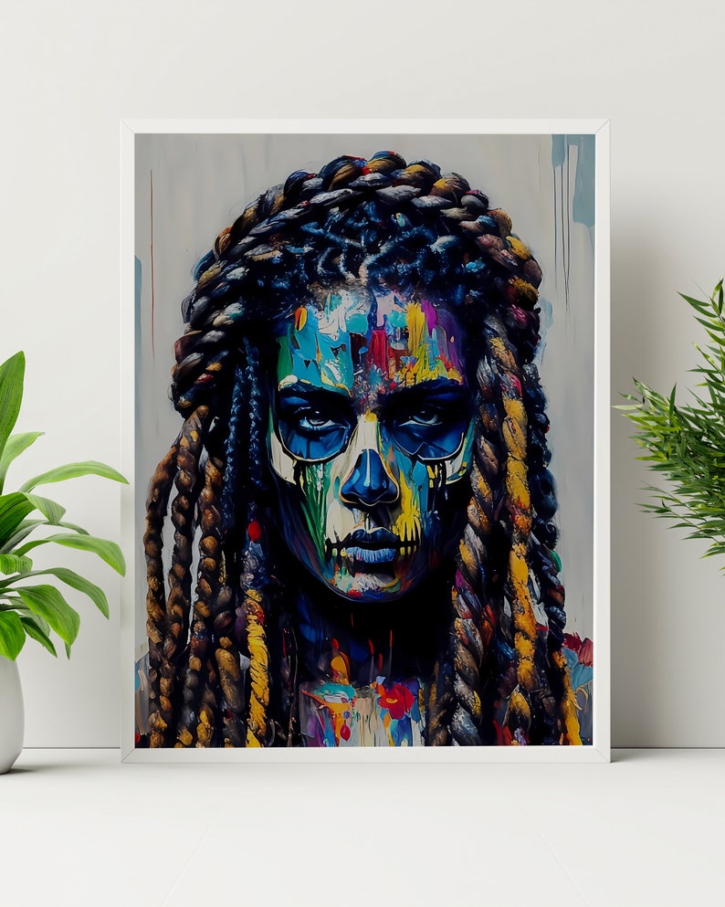 Rastafarian Skull Face Woman | Raggae | Digital Art | Instant Download ...