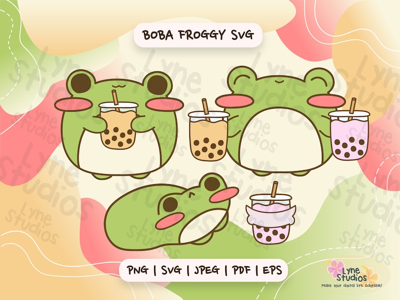 Cute Boba Froggy SVG | Instant Download | Digital | Cricut | Png | Jpeg ...