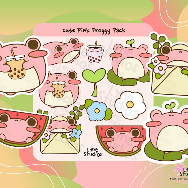 Kawaii Froggy Clipart - Etsy