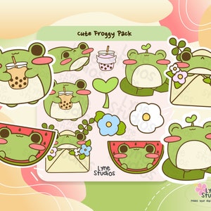 Cute Froggy Stickers | Boba, Kawaii Clipart, Goodnotes (digital ...