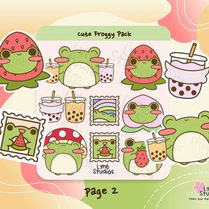 Cute Froggy Stickers | Boba, Kawaii Clipart, Goodnotes (digital ...