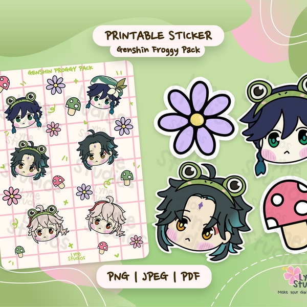 Genshin Printable Stickers - Etsy
