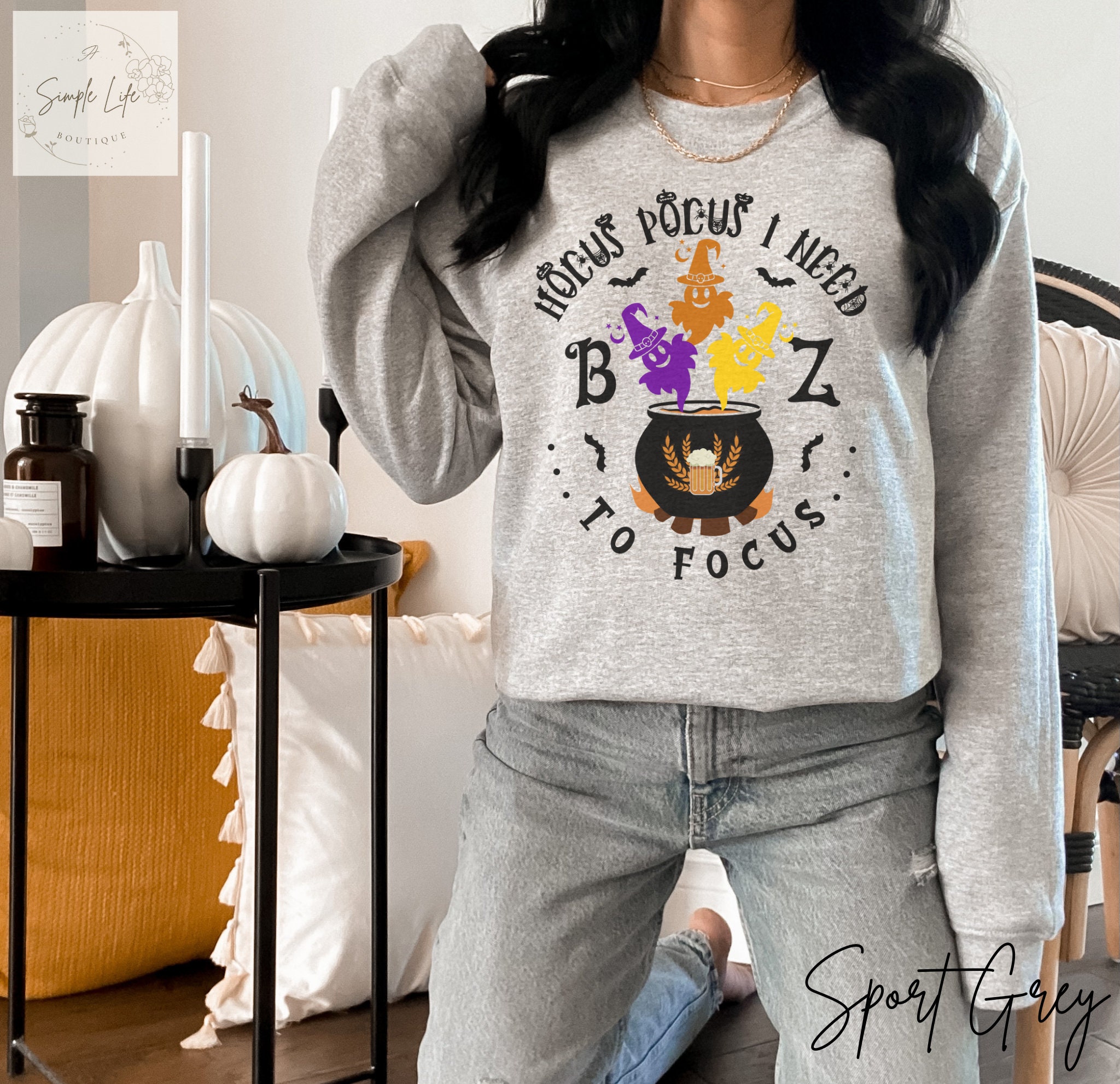 Hocus Pocus I Need Booz to Focus Hocus Pocus Sweatshirt - Etsy