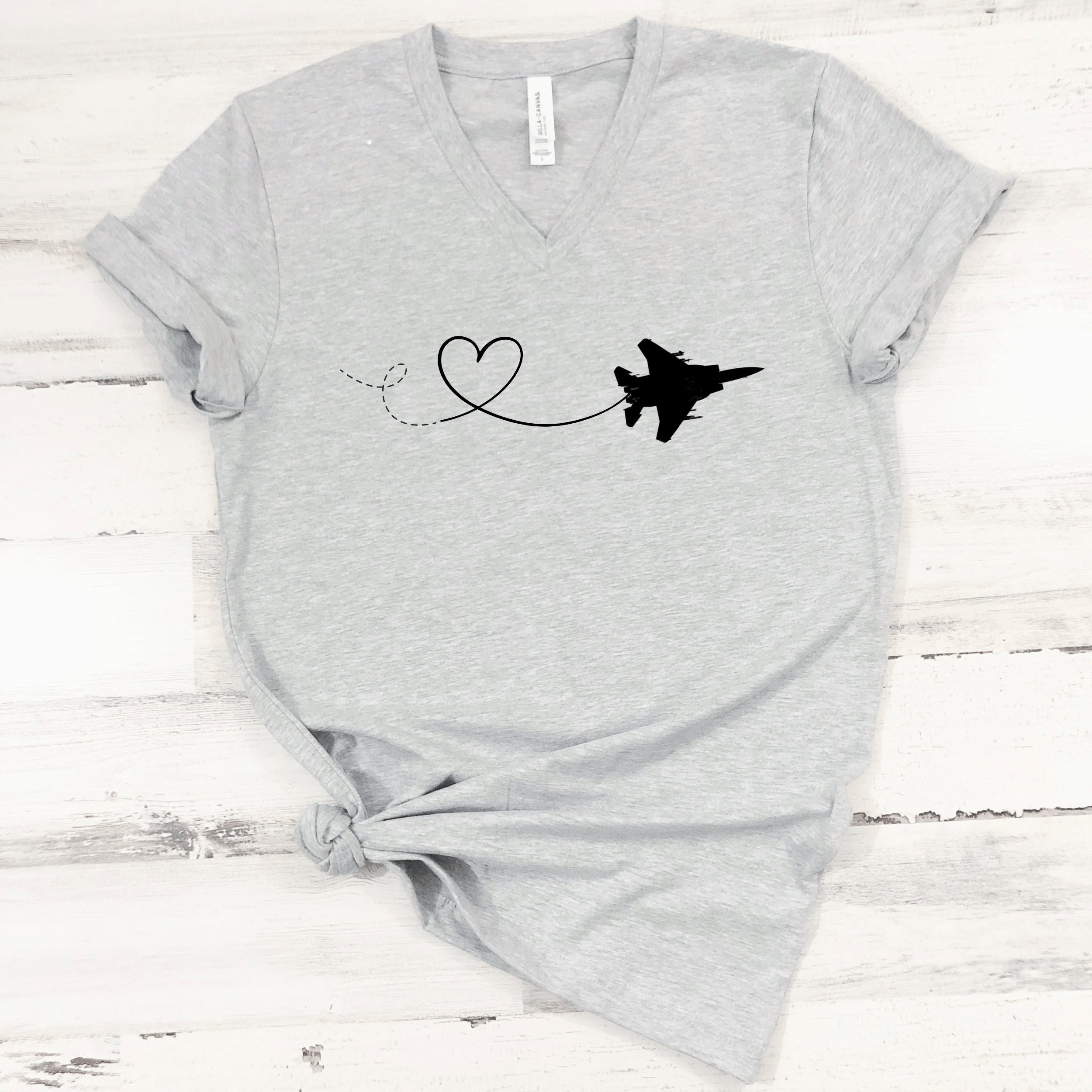 Customizable Heart Jet V-neck| Fighter Jet Tshirt| Female Pilot ...