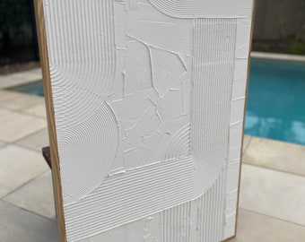 2 PIECE Canvas Textured Art, Plaster Art, 3d Wall Art, Minimalist Home ...