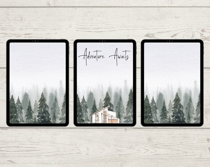 Adventure Awaits Mountain Outdoor Theme 3 Piece Wall Art Kids Room ...