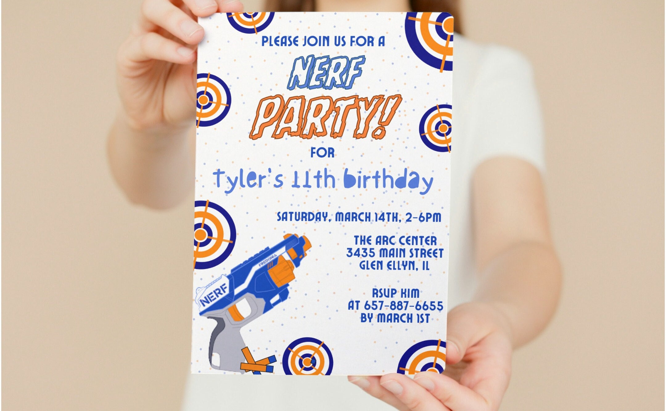 Nerf Gun Birthday Party Invitation - Etsy