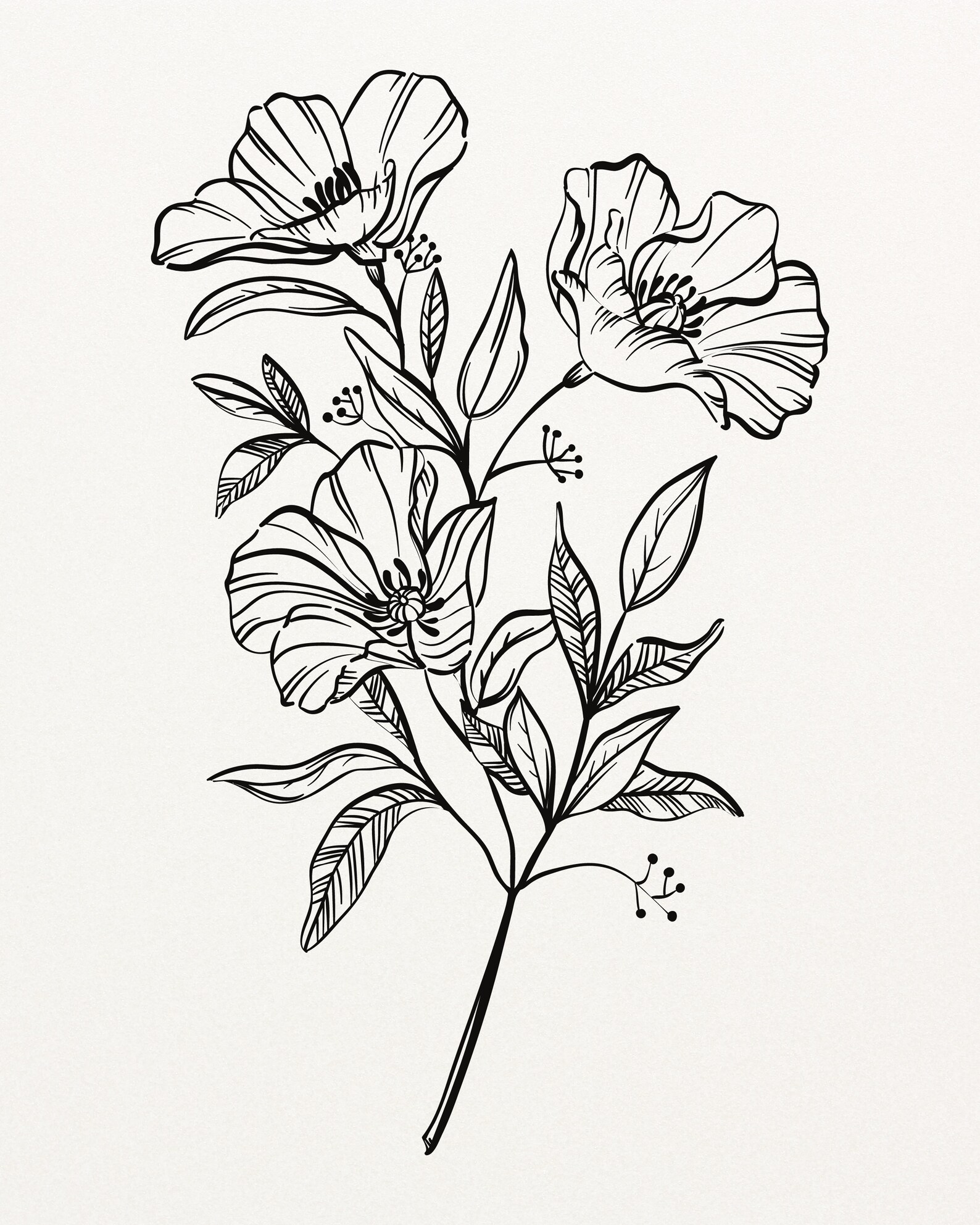Simple Flower Wall Art - Etsy