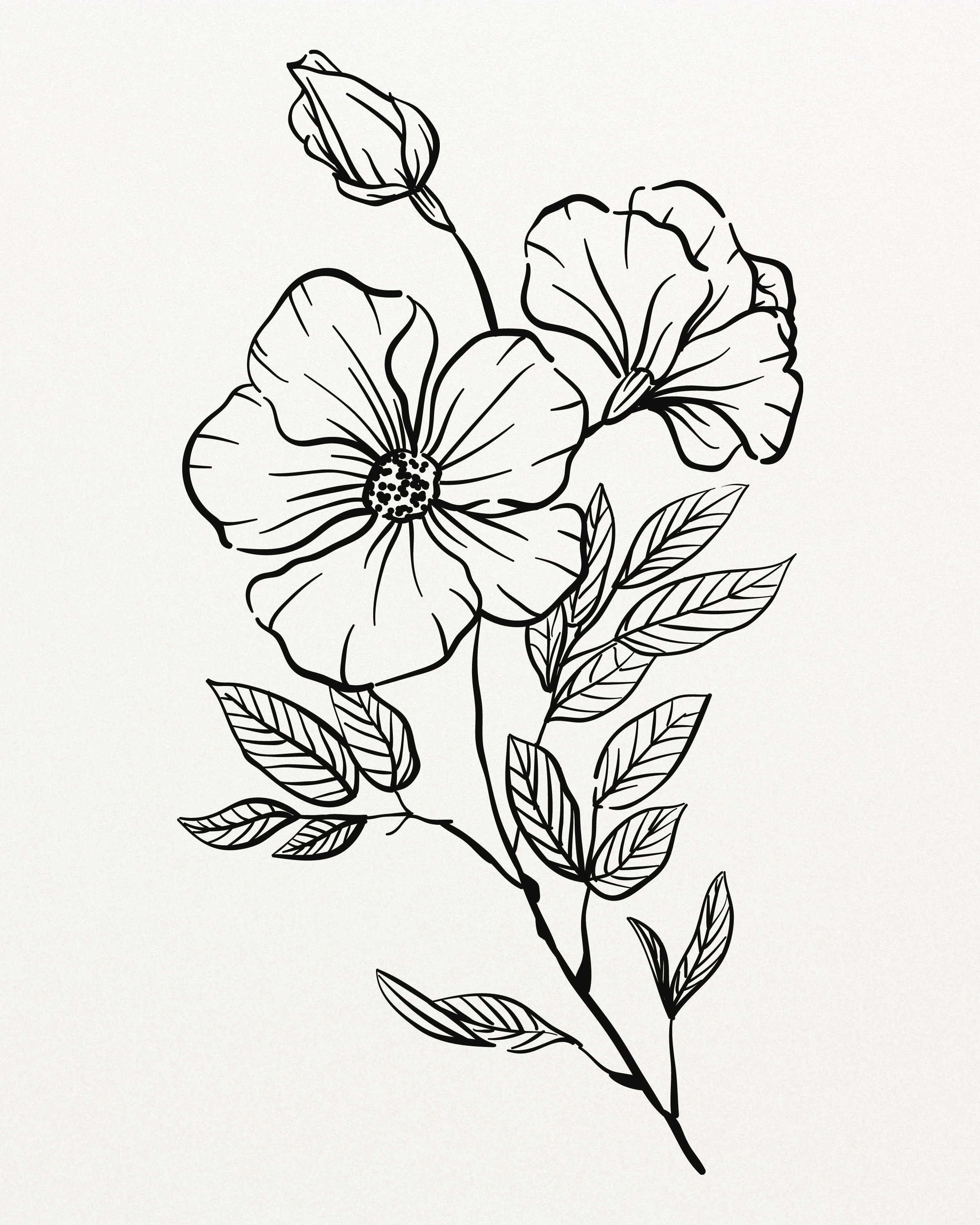 Simple Flower Wall Art - Etsy