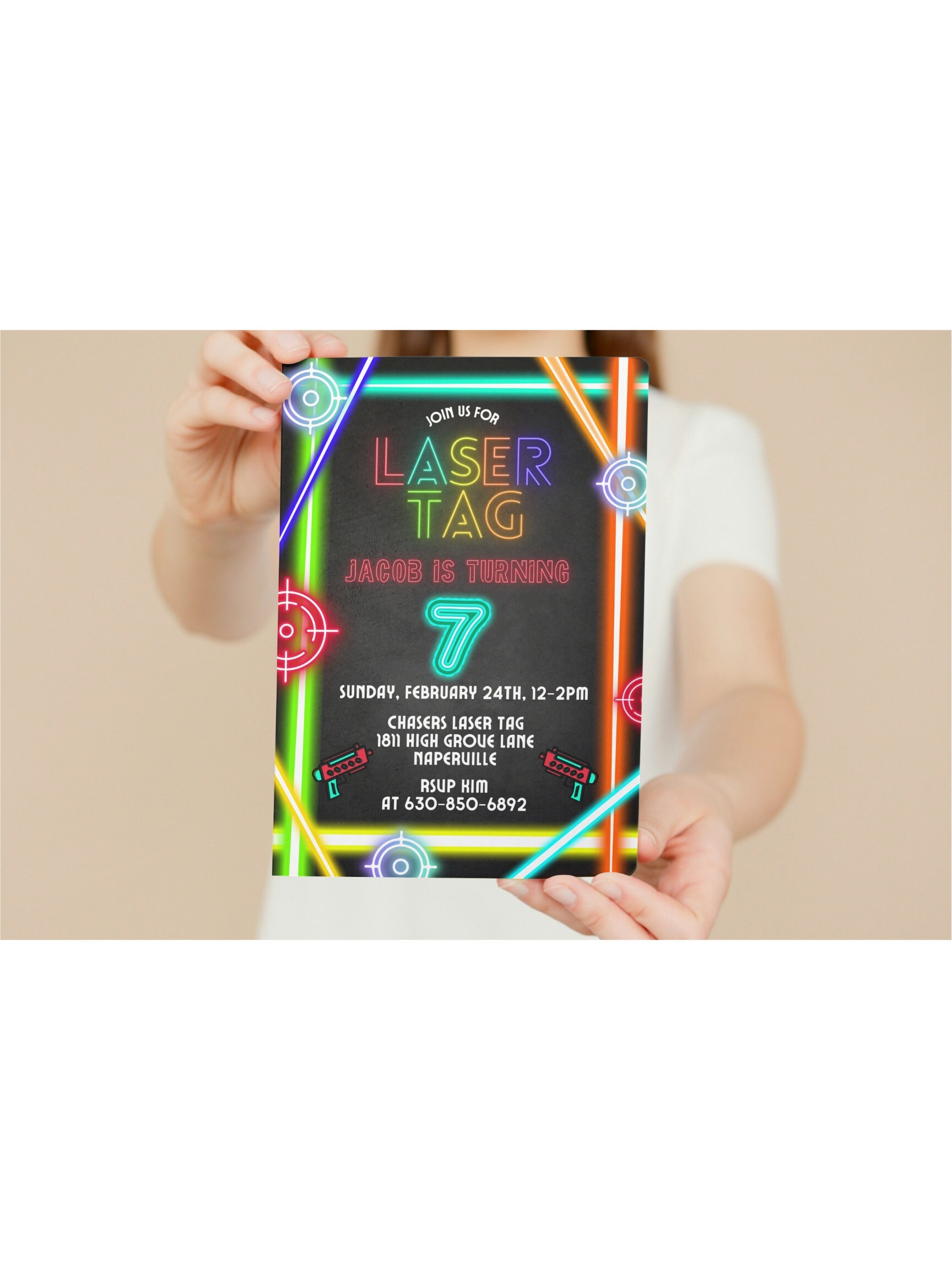 Laser Tag Birthday Party Invitation - Etsy