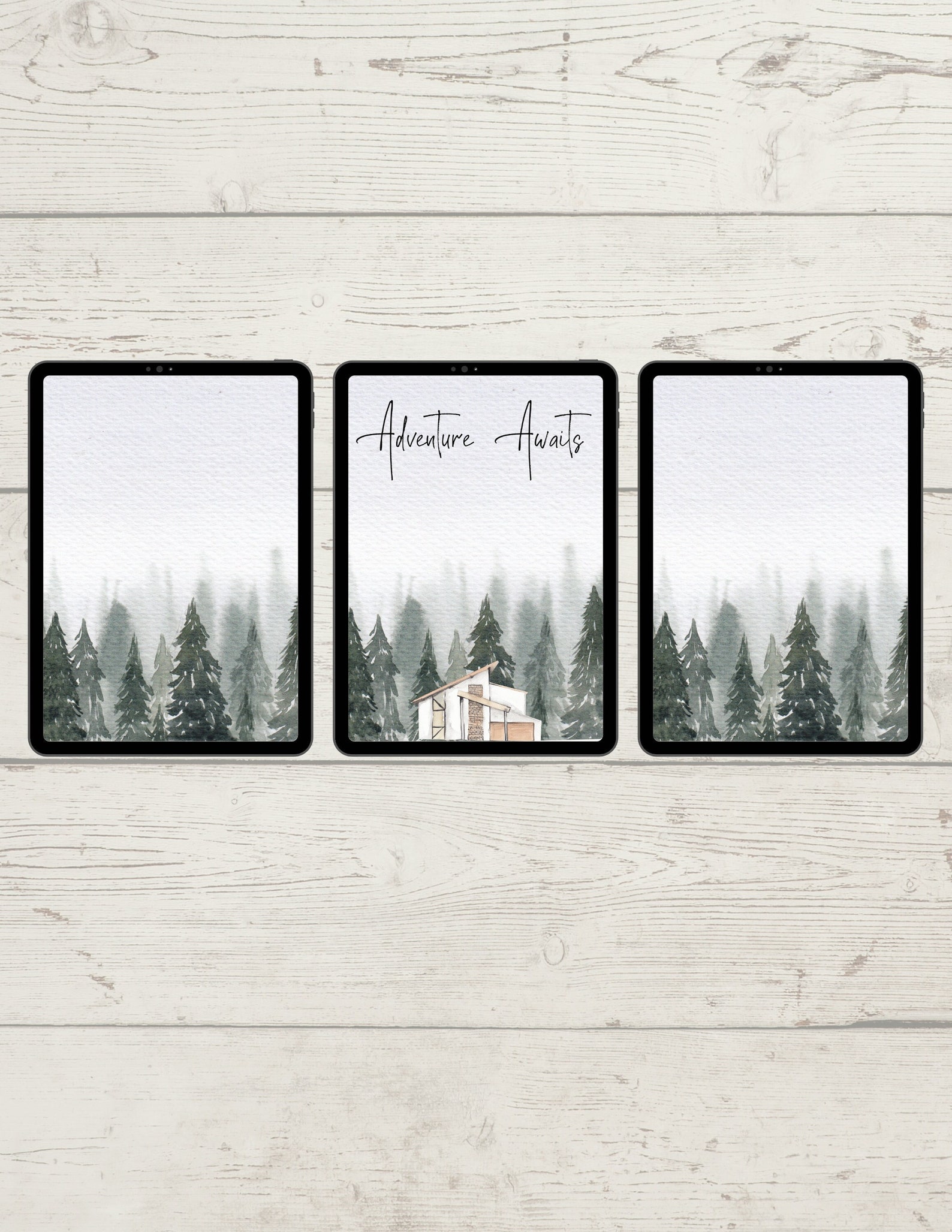 Adventure Awaits Mountain Outdoor Theme 3 Piece Wall Art Kids Room ...