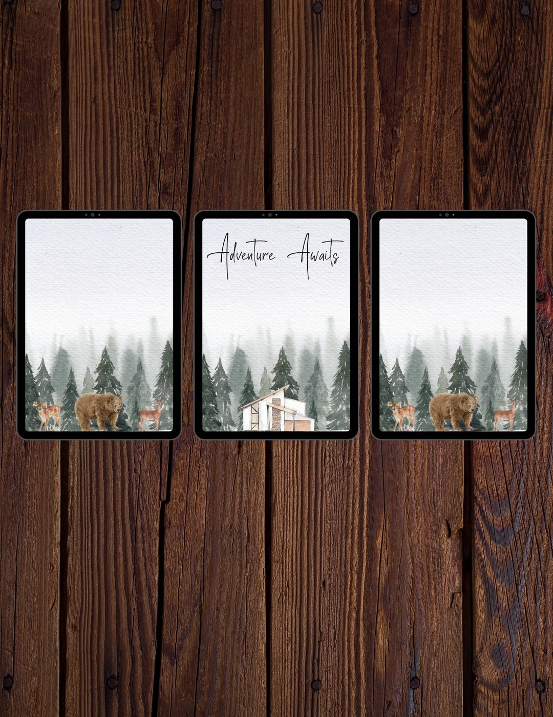 Adventure Awaits With Mountain Animals Mountain Outdoor Theme 3 Piece ...