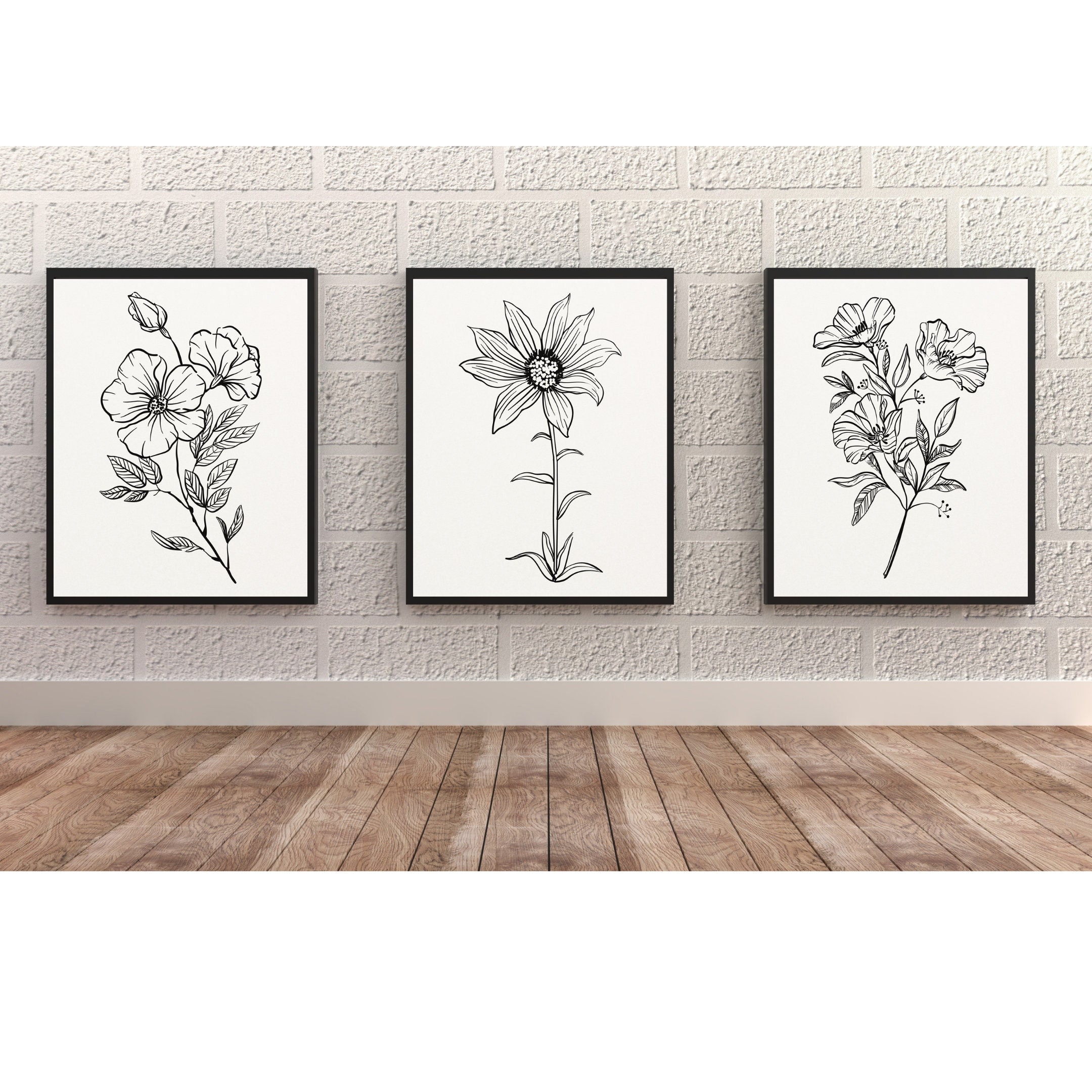 Simple Flower Wall Art - Etsy