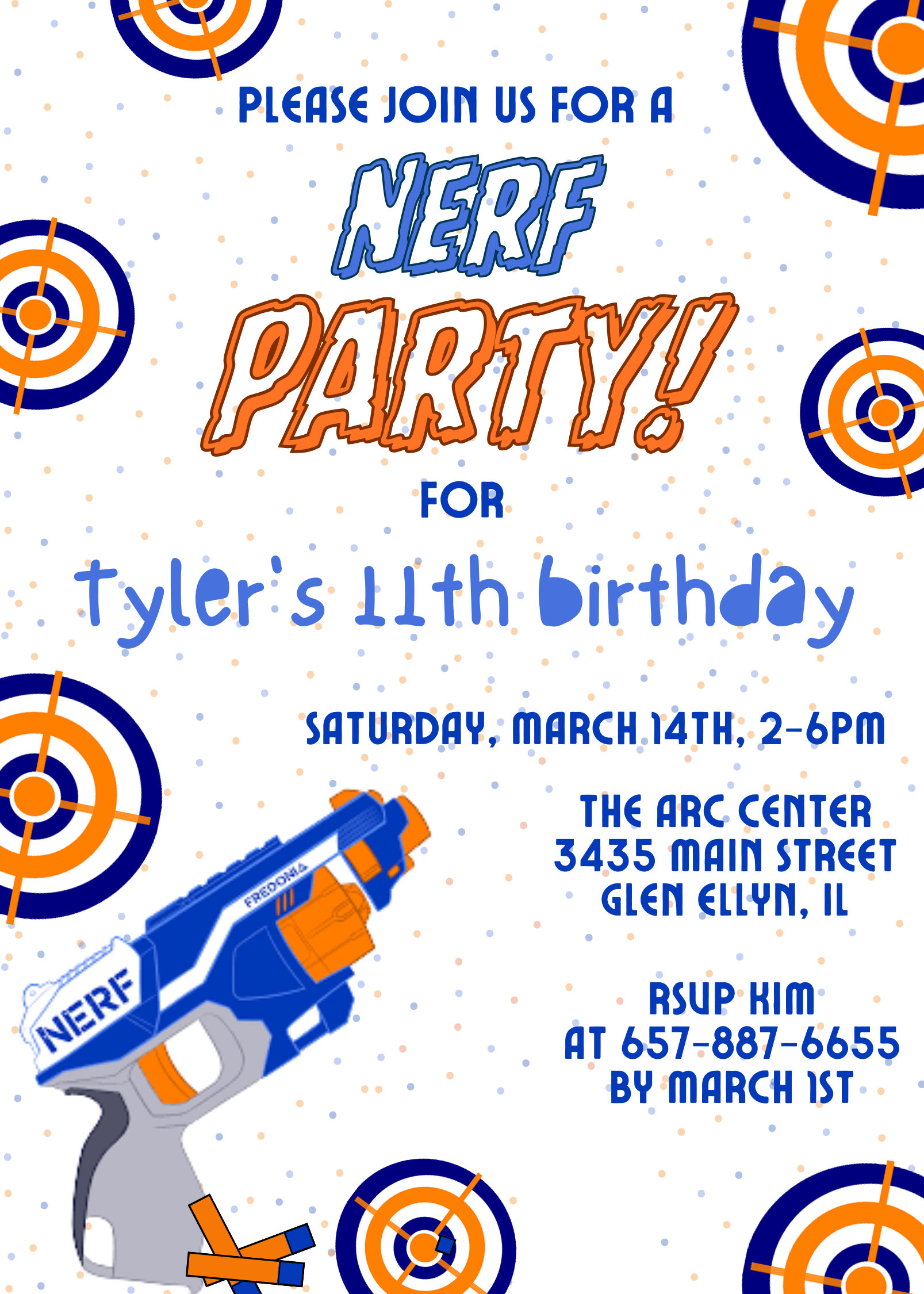 Nerf Gun Birthday Party Invitation - Etsy