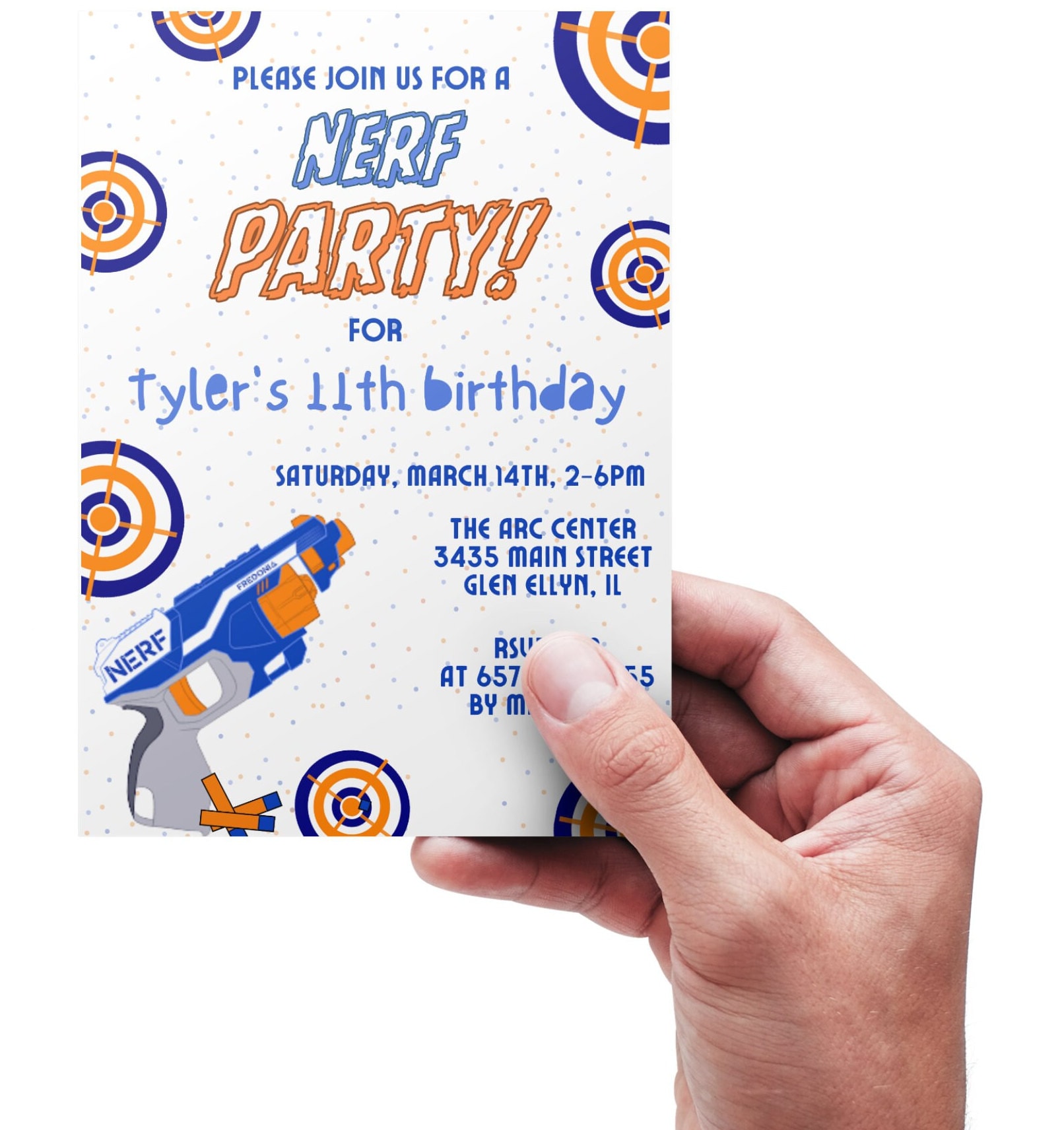Nerf Gun Birthday Party Invitation - Etsy