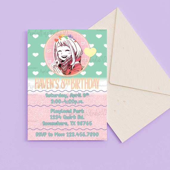 Anime Theme Birthday Party Invitation Made-to-order Digital | Etsy