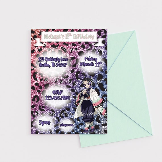 Anime Theme Birthday Party Invitation Made-to-order Digital - Etsy
