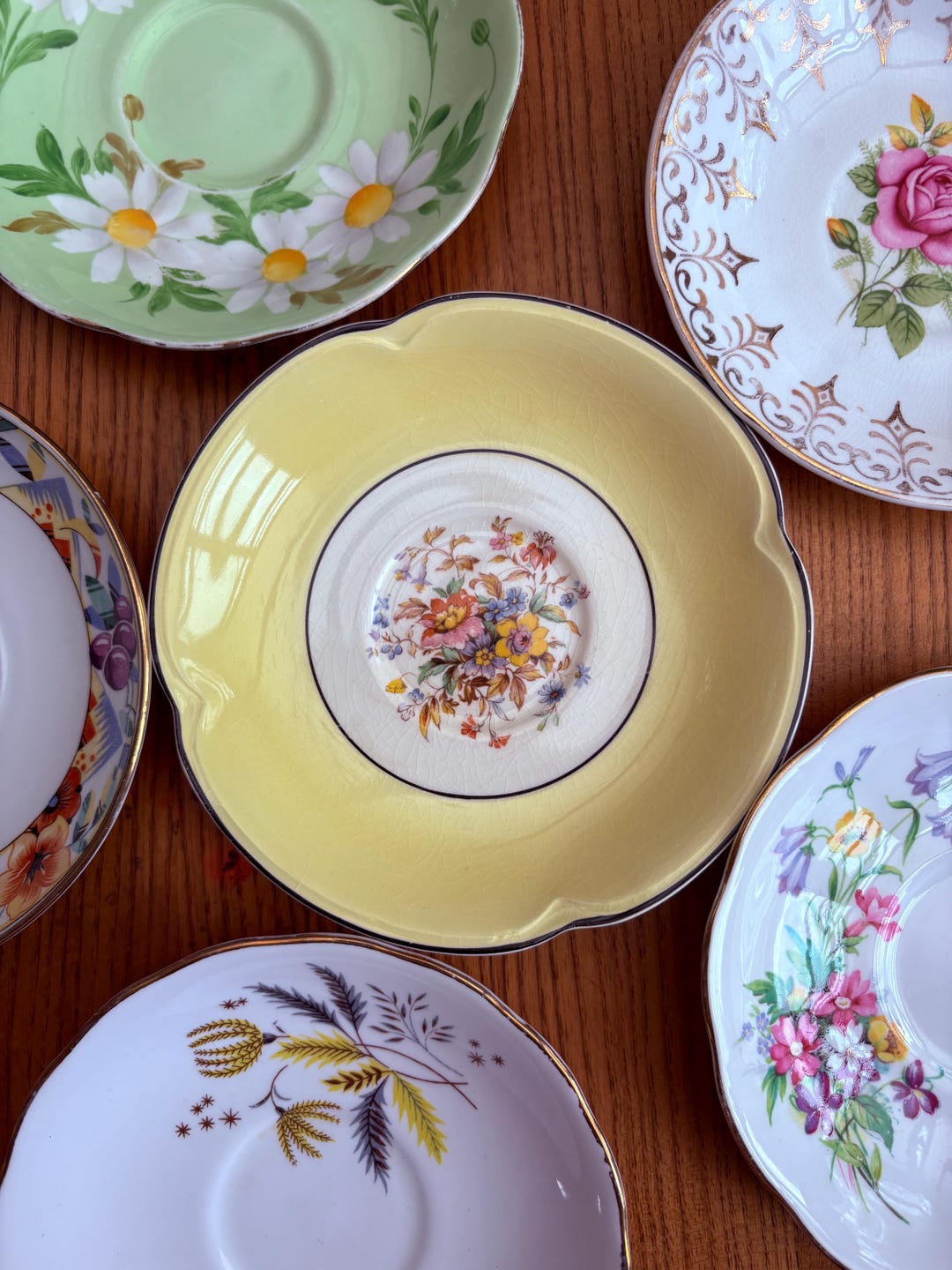 Mismatched China Saucer Set: Vintage Tea Party Crockery - Etsy