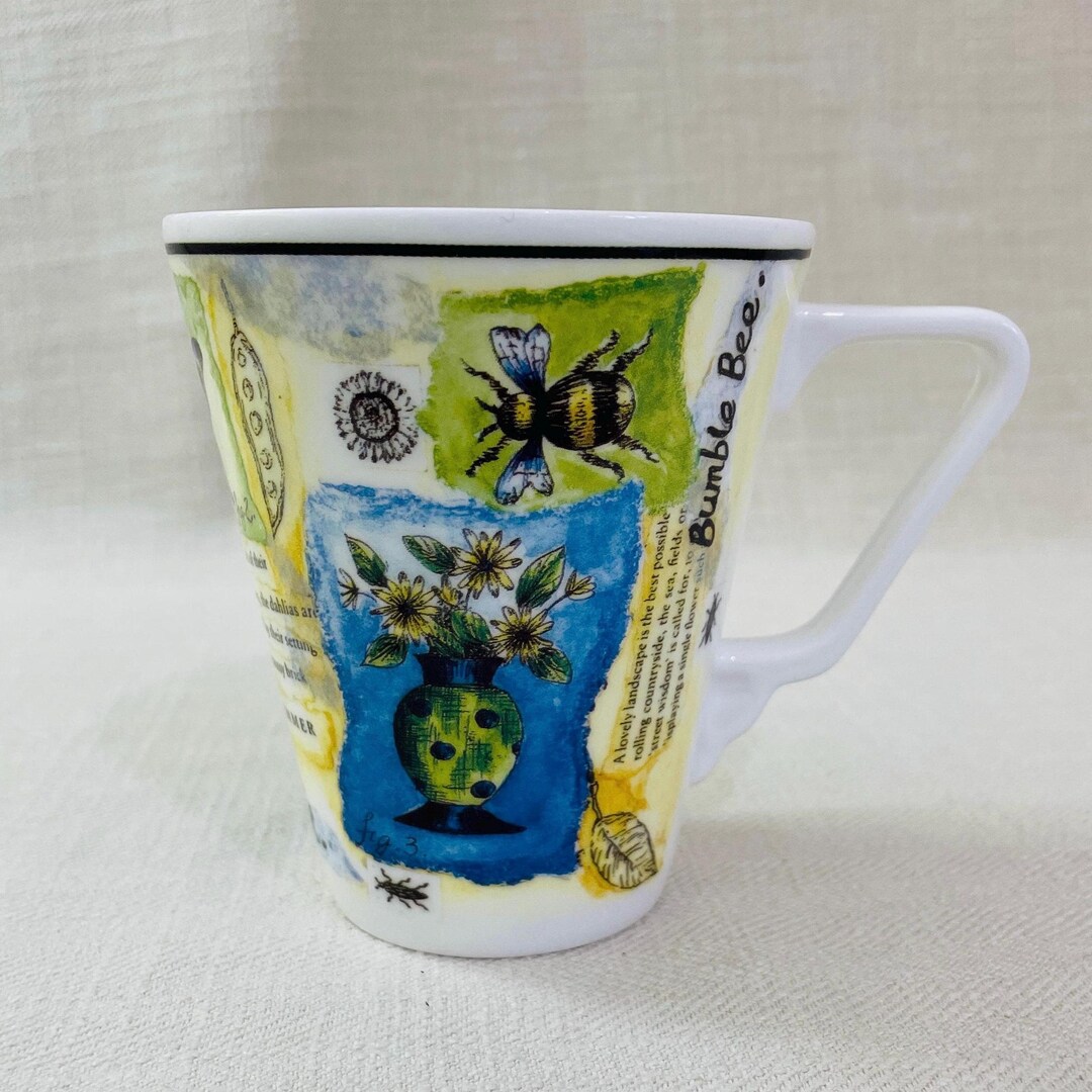 Vintage Queens Bone China Mug: Butterfly, Bumble Bee, Floral Design - Etsy