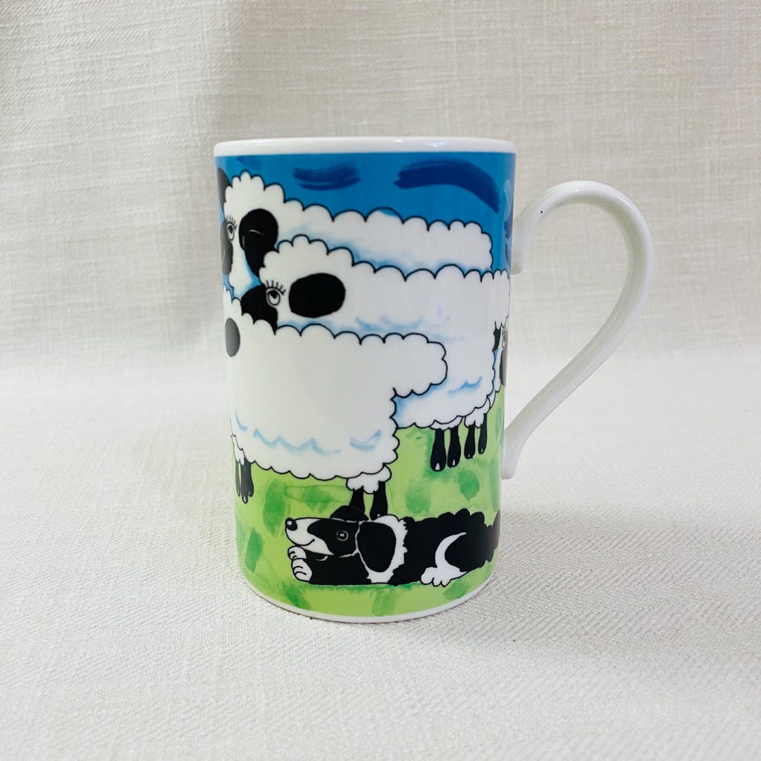 Vintage Mug Dunoon Sheep Cup Sheepies Animal Farm Jane Brookshaw Dog ...