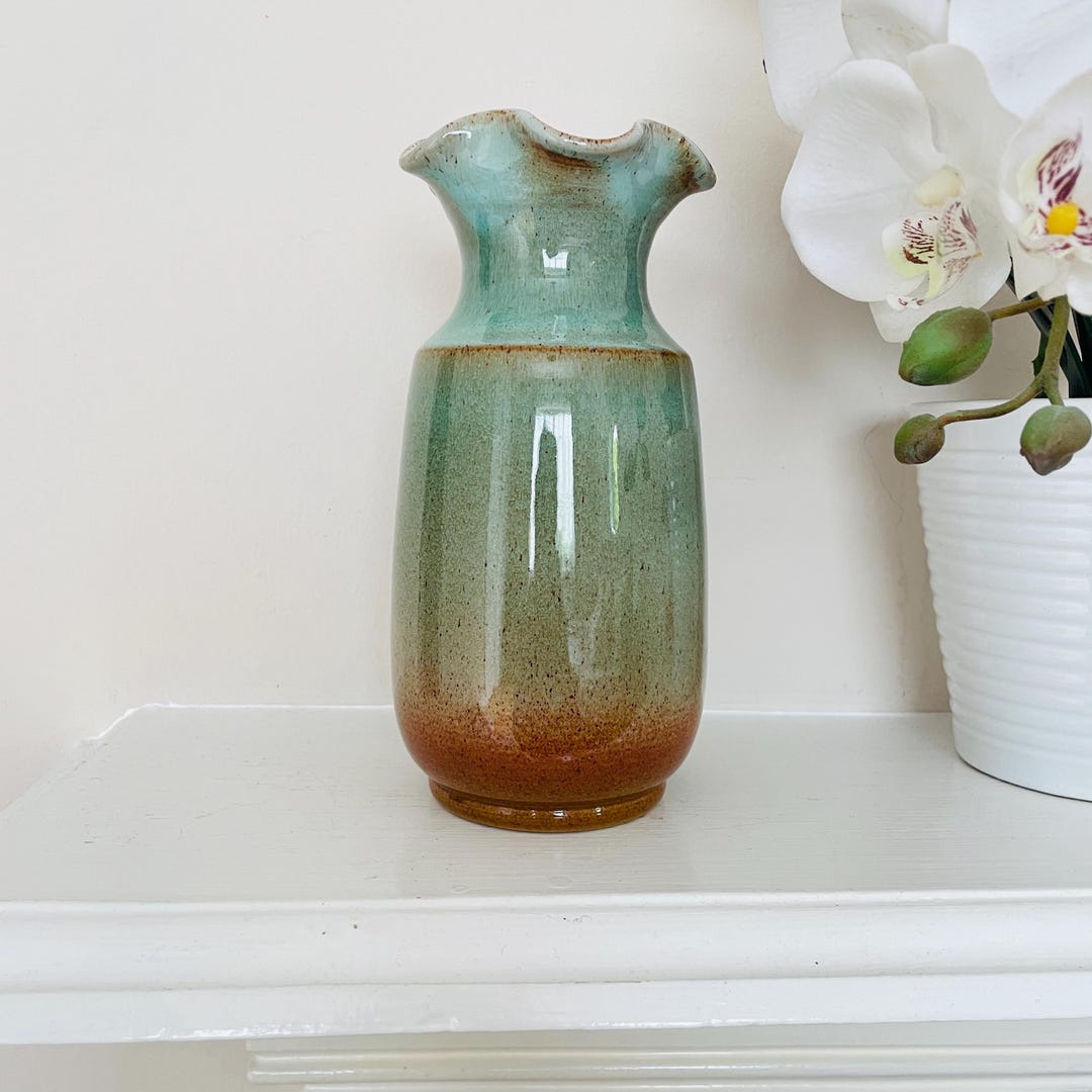 Vintage Poole Pottery Vase, Ceramic Boho Home Decor Glazed Vase ...