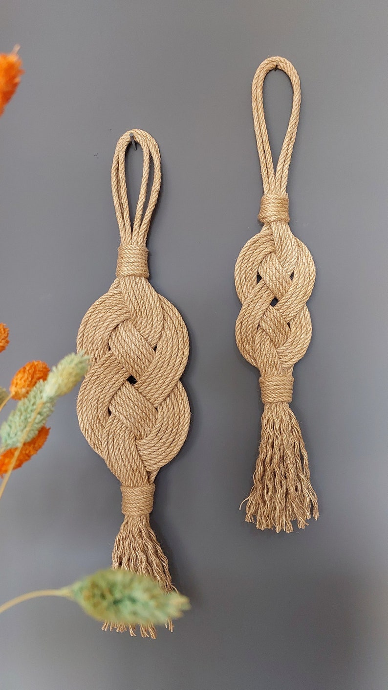 Handmade Jute Rope Wall Hanging Set – Rustic Tassel Decor - Etsy